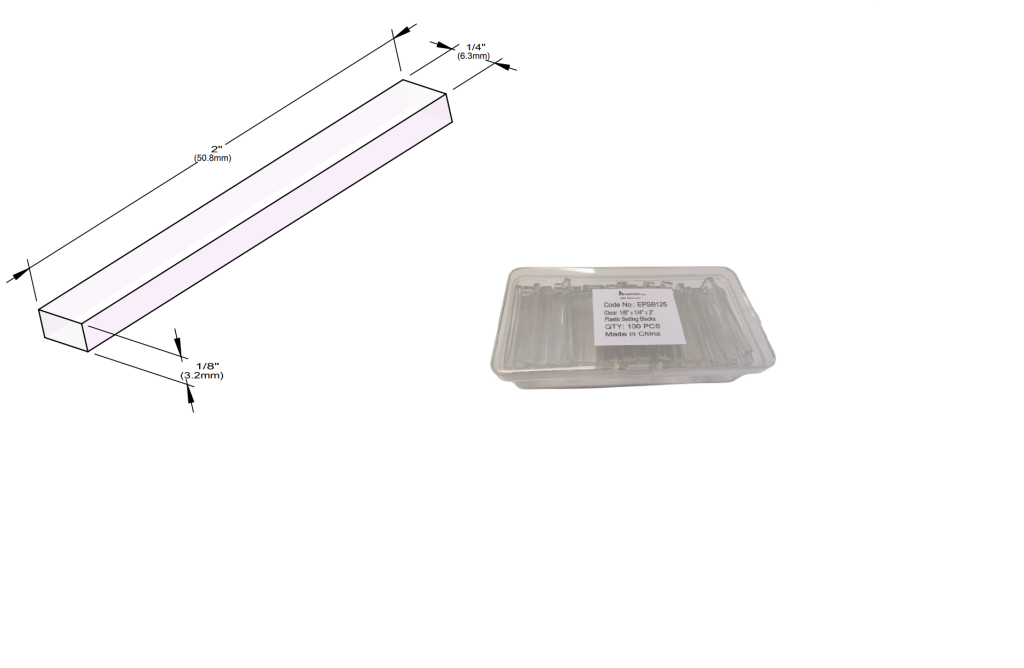 EPSB125: Clear Plastic Setting Blocks, 1/8" (3.0 mm) thickness, Size ...