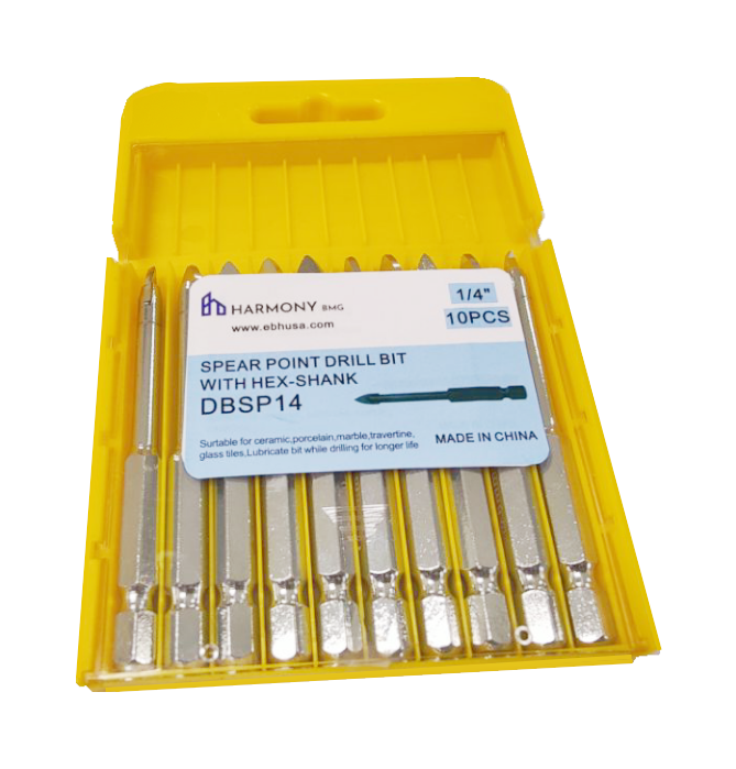 DBSP14 : Spear Point Drill Bit With 1/4" Hex-Shank, 10 pcs/Box ...