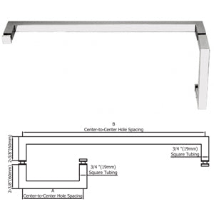 SQ8X24SS: Stainless Steel Square Tubing Mitered Corner Pull Handle/Tow ...